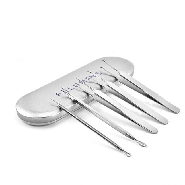 Relumins Pro Clear 5 piece Blemish, Pimple Comedone Extractor Tool Best ...